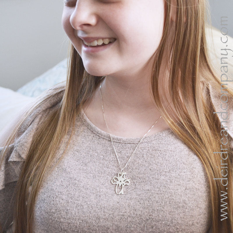 Handcrafted Lily Cross Pendant in Sterling – Deirdre & Company